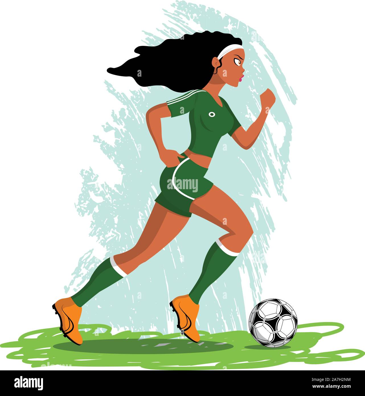 woman playing soccer, vector, football, game, sports, game Stock Vector ...