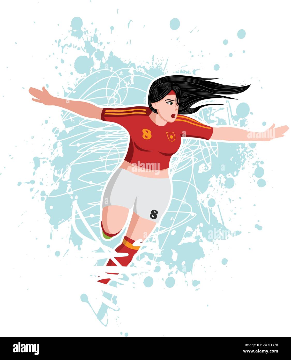 Young girl playing football Stock Vector Images - Alamy