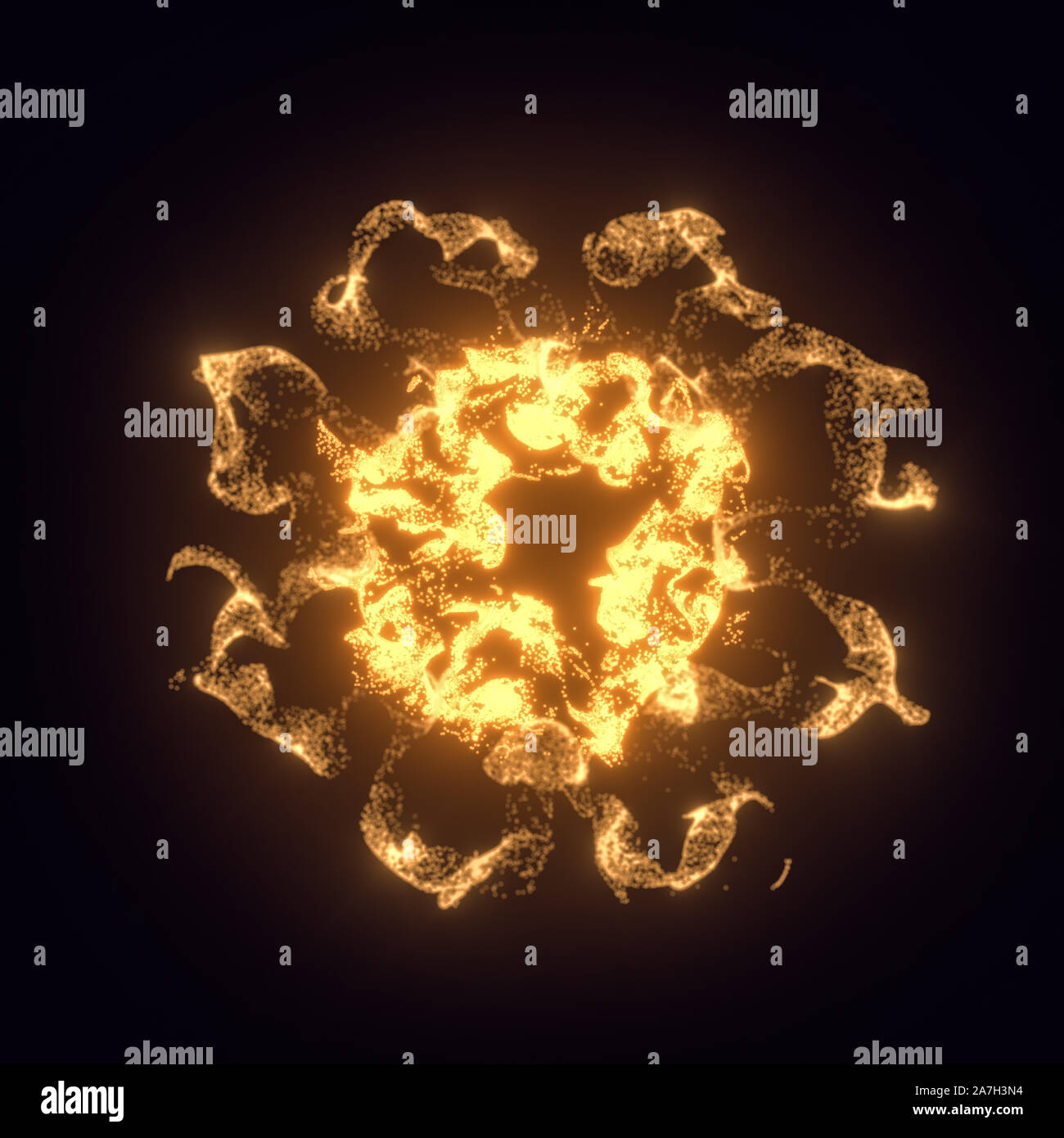 Abstract glowing particles with brilliant light, 3d rendering. Computer ...