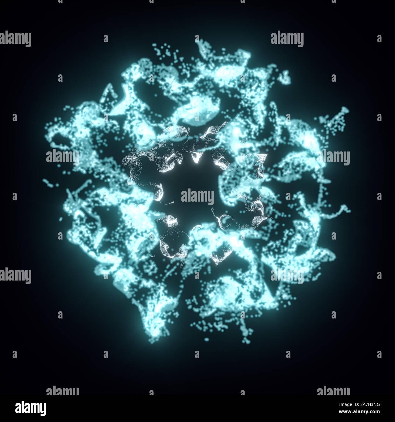 Abstract glowing particles with brilliant light, 3d rendering. Computer ...
