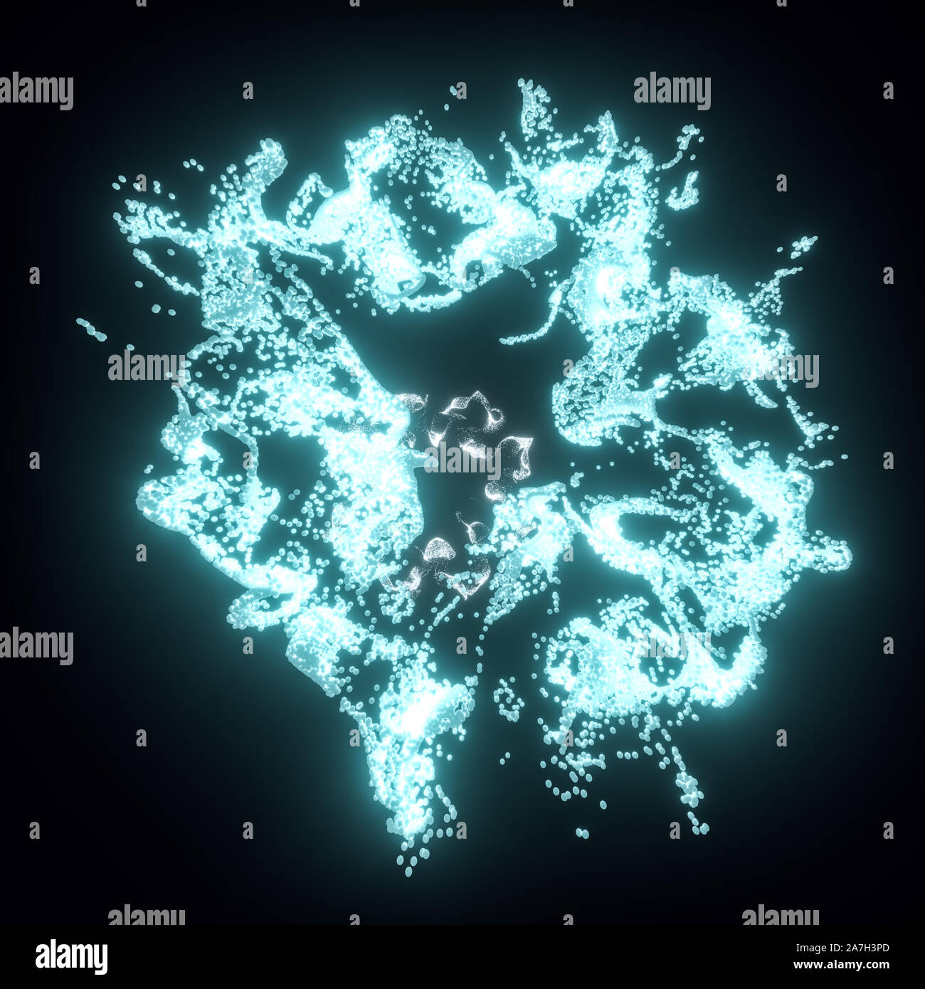 Abstract glowing particles with brilliant light, 3d rendering. Computer ...