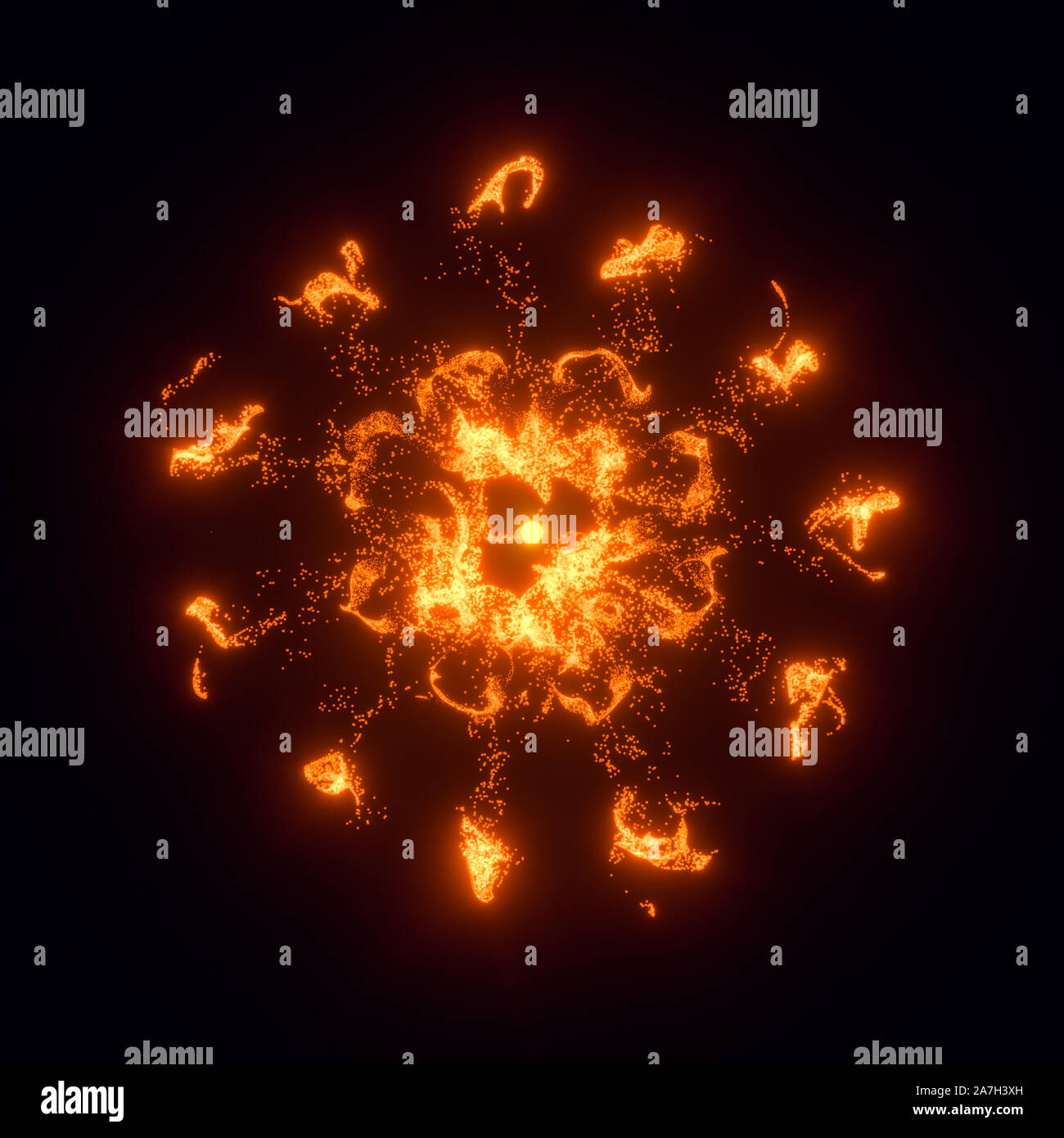 Abstract glowing particles with brilliant light, 3d rendering. Computer ...