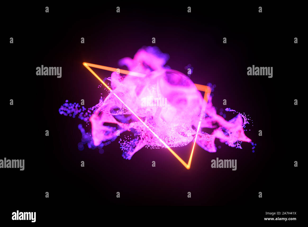 Abstract glowing particles with brilliant light, 3d rendering. Computer ...