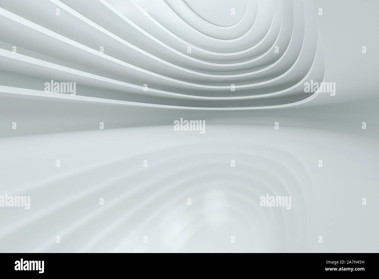 Round empty building with wide ground, 3d rendering. Computer digital ...