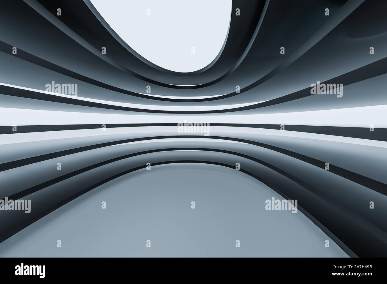 Round empty building with wide ground, 3d rendering. Computer digital ...