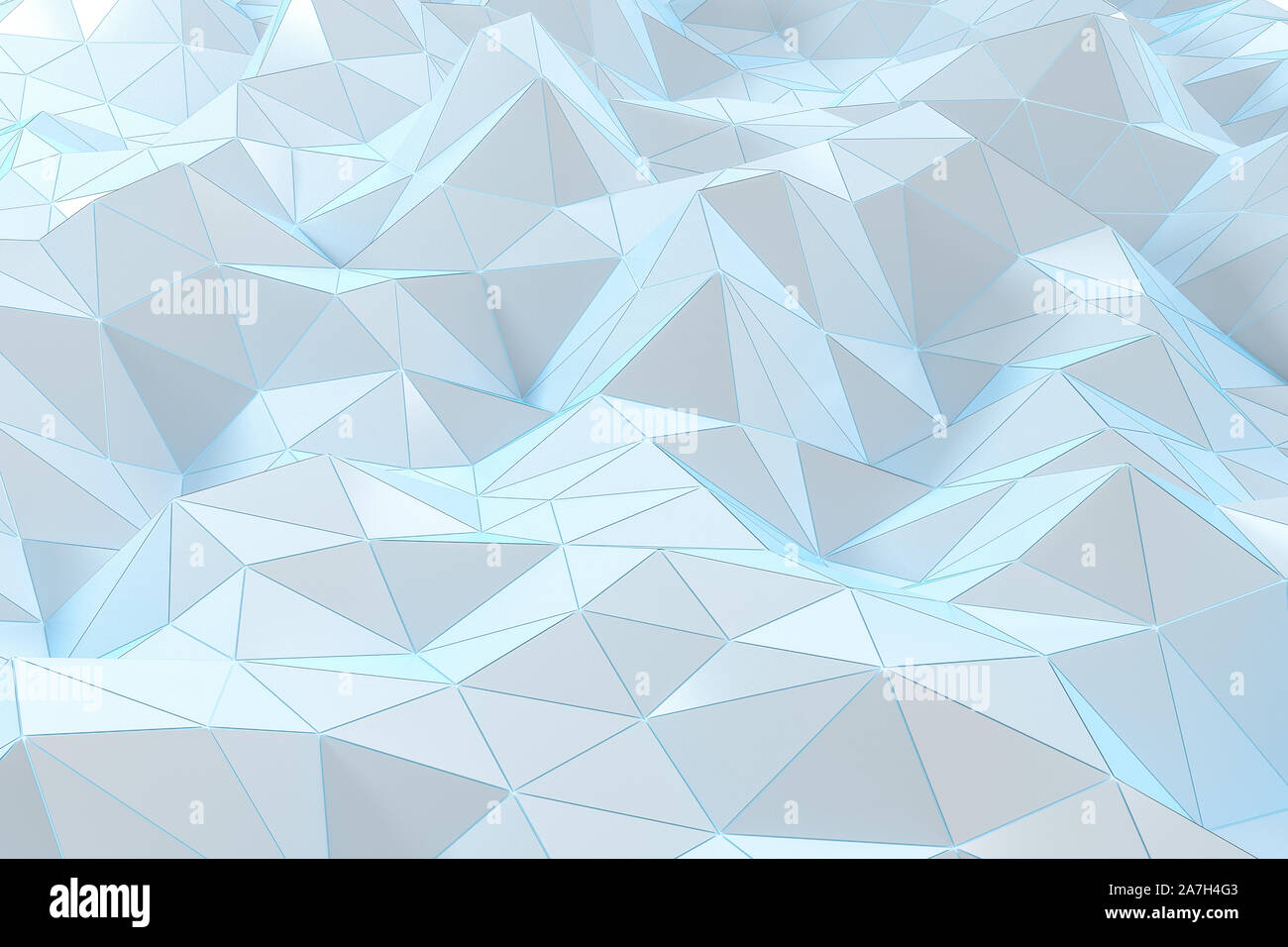 Triangle surface plane with structure lines, 3d rendering. Computer ...