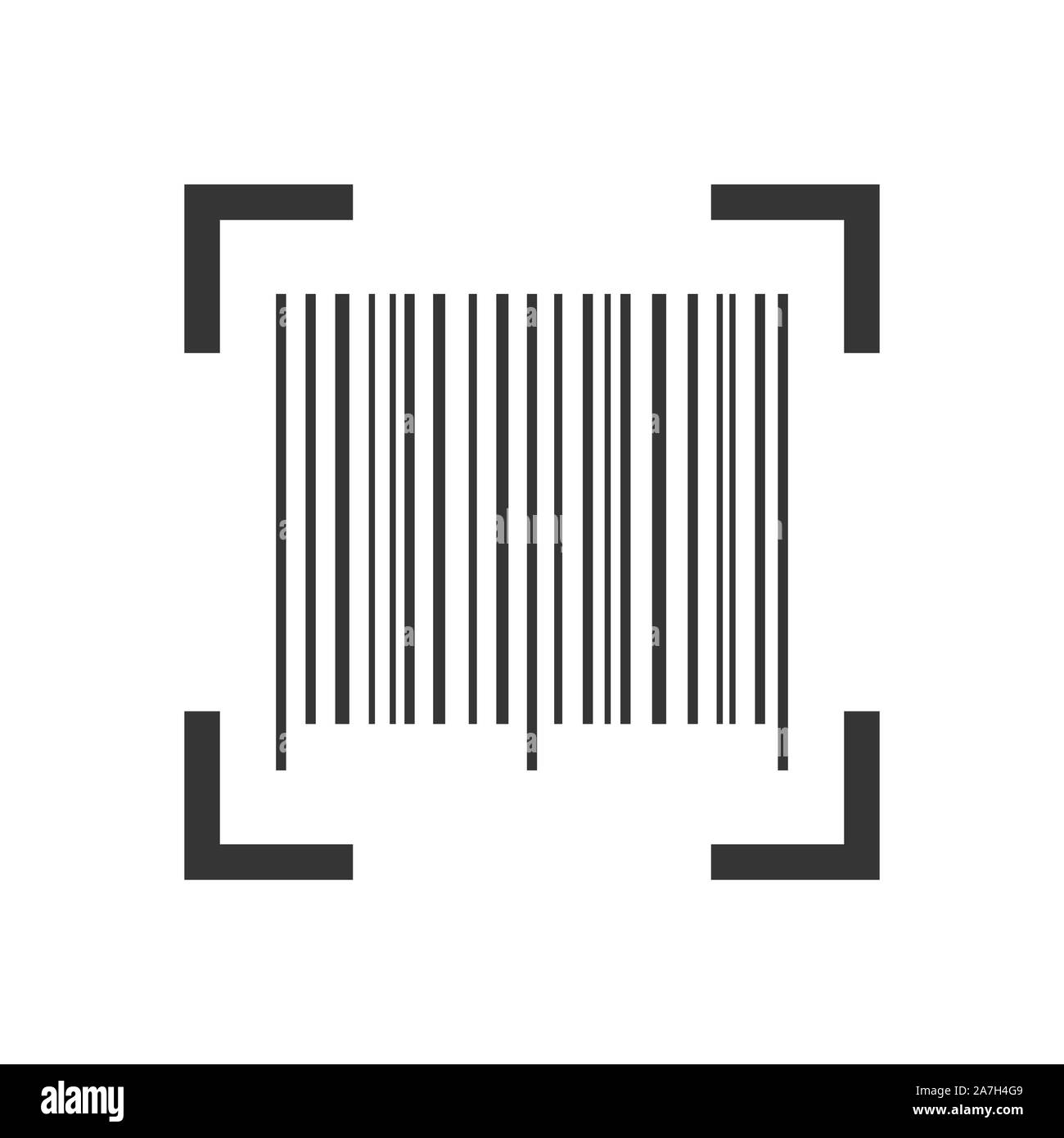 Barcode icon - vector. Barcode icon in flat style. Black barcode ...