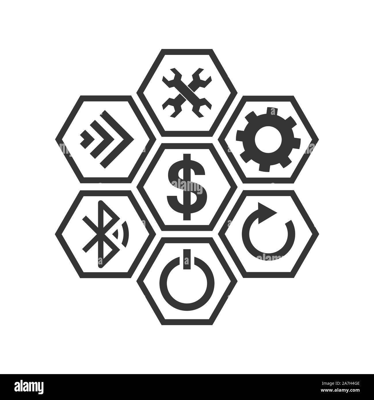 Service icon - vector. Set of service icons, isolated. Black service ...