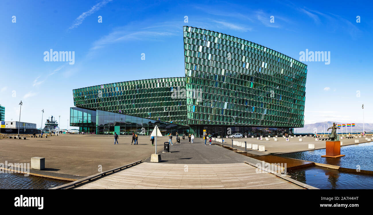 The Harpa concert and conference center hall, located in the center of ...