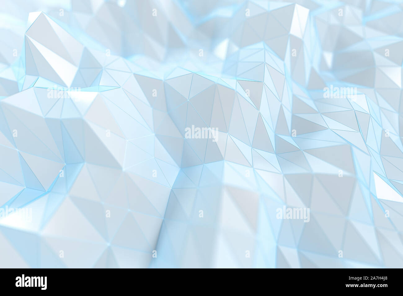 Triangle surface plane with structure lines, 3d rendering. Computer ...