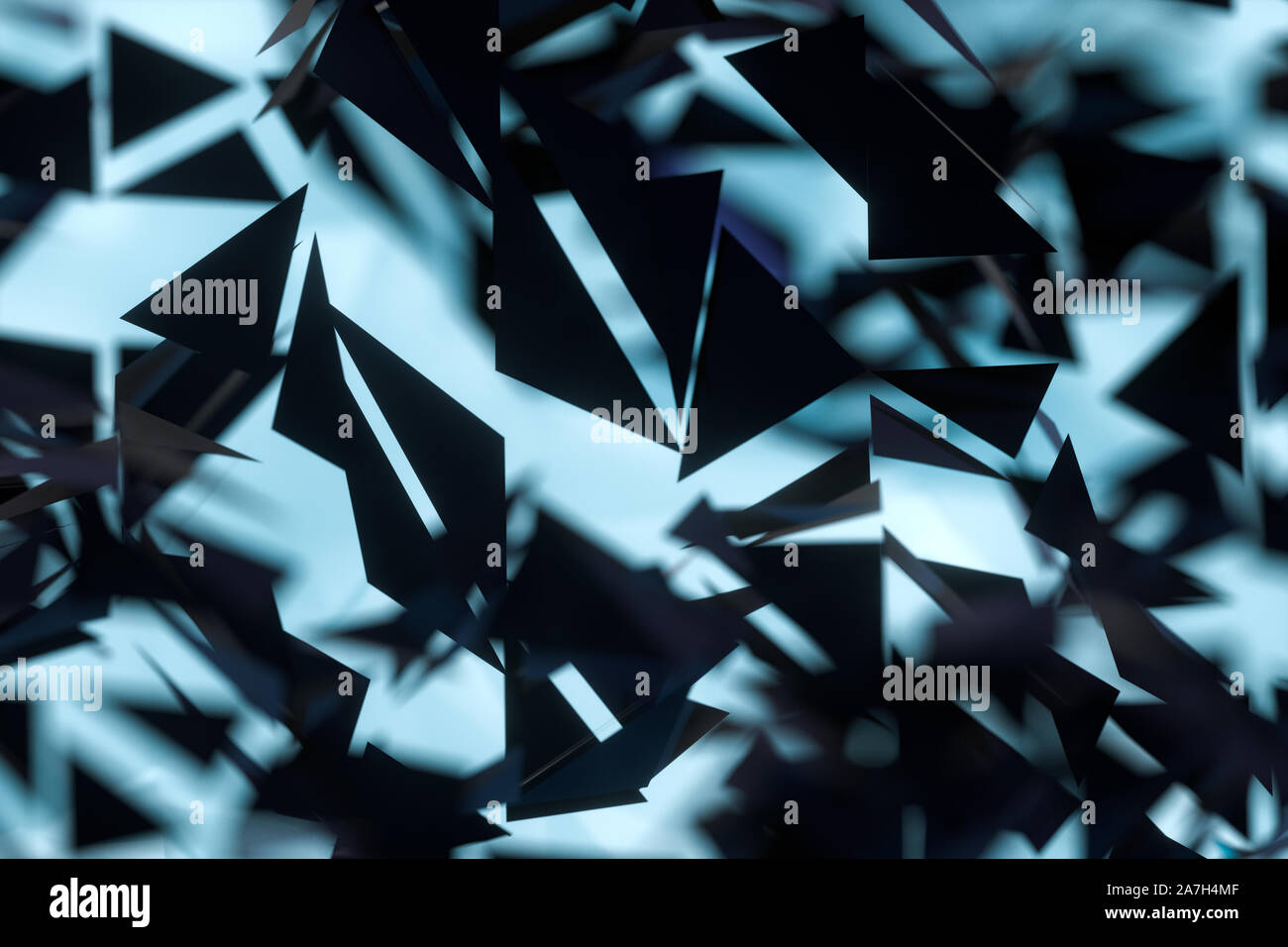 Triangle surface plane with structure lines, 3d rendering. Computer ...