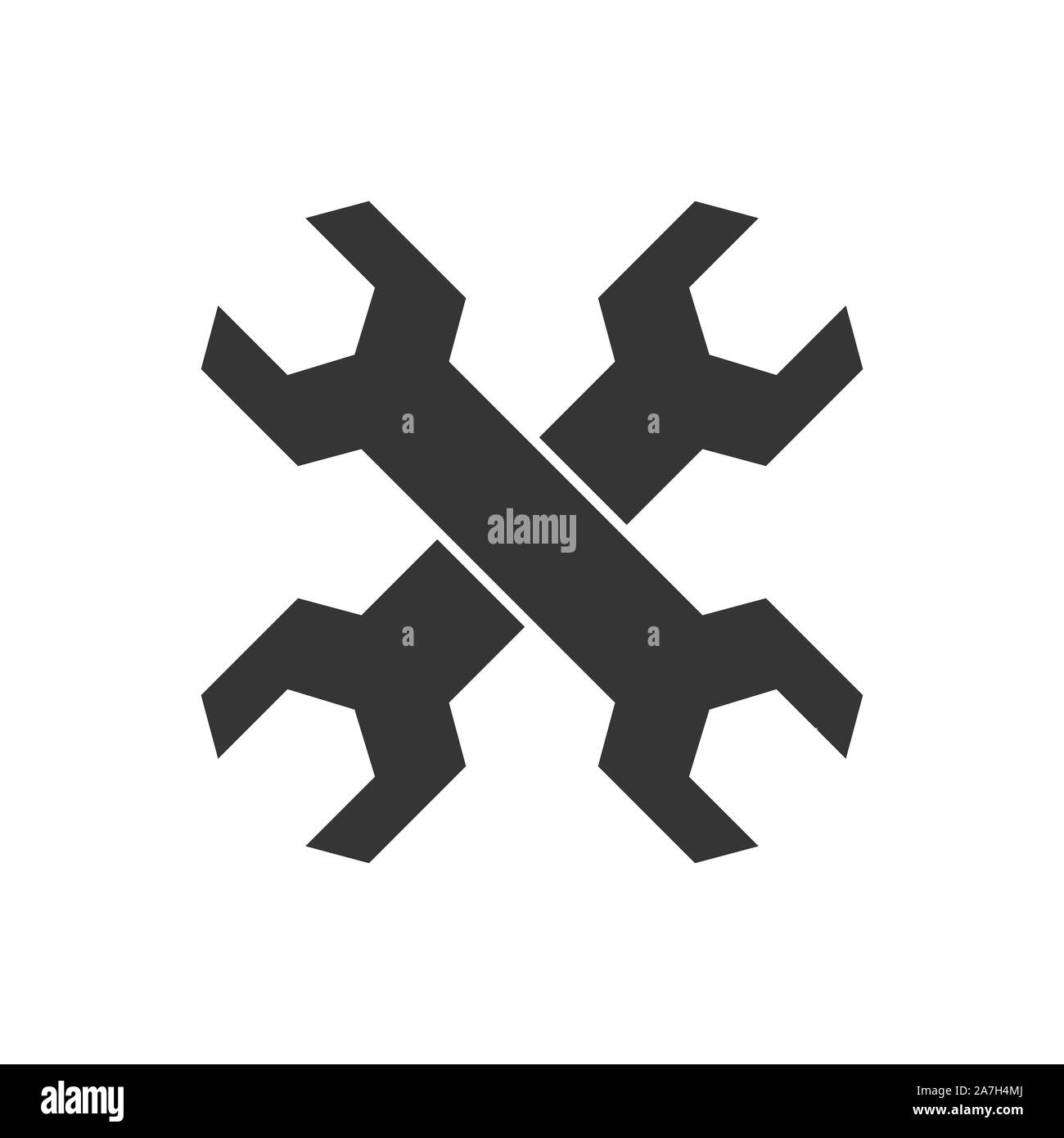 Service icon - vector. Two crossed wrenches isolated. Black service icon in flat style Stock ...