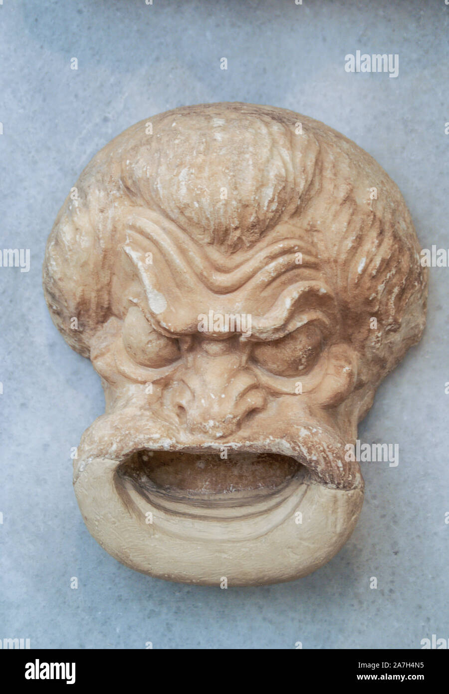 Greek Theatre Mask - National Archaeological Museum, Athens Stock Photo ...