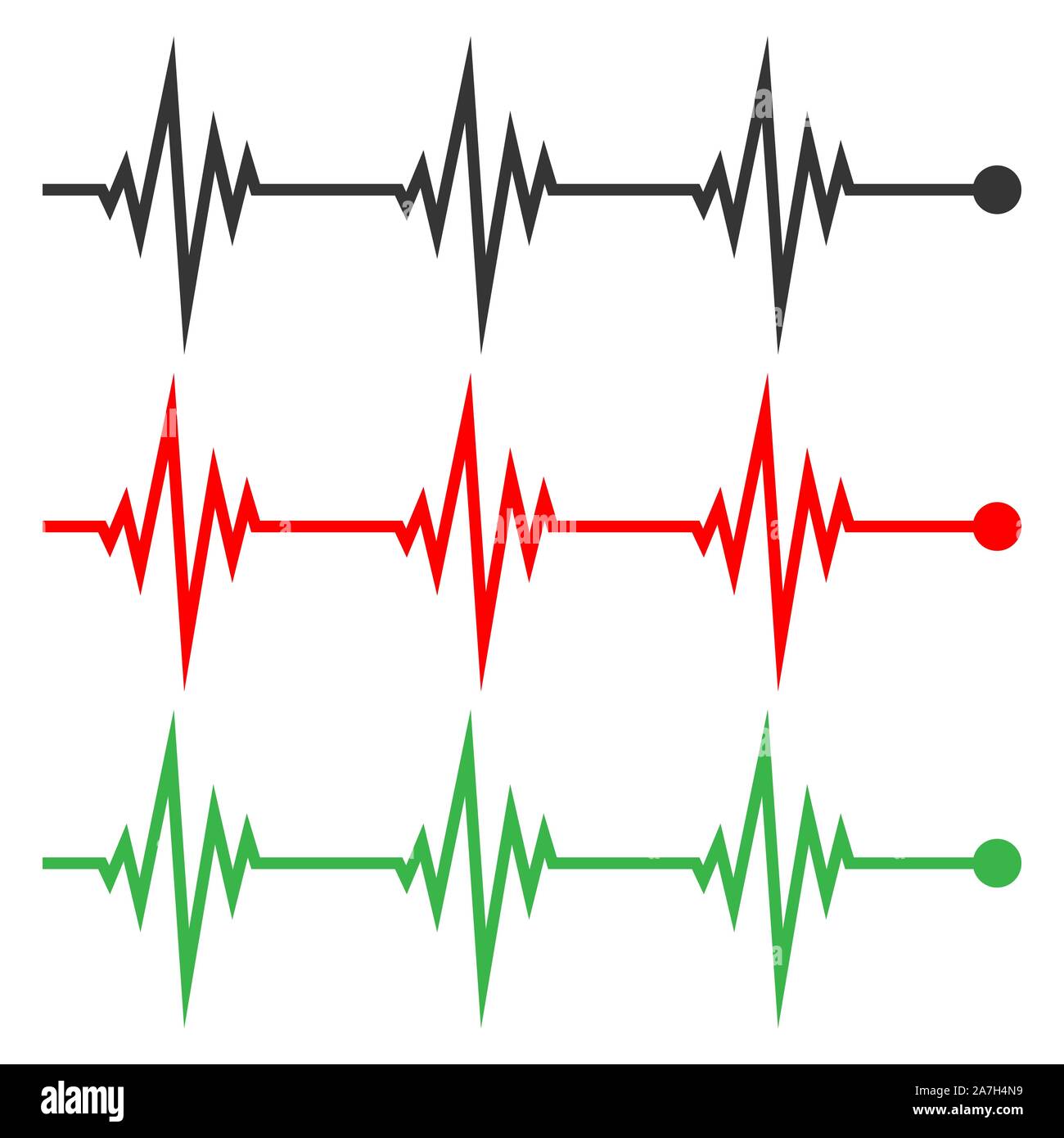 Heartbeat icon isolated. Vector Pulse icon. Set of flat pulse symbols ...