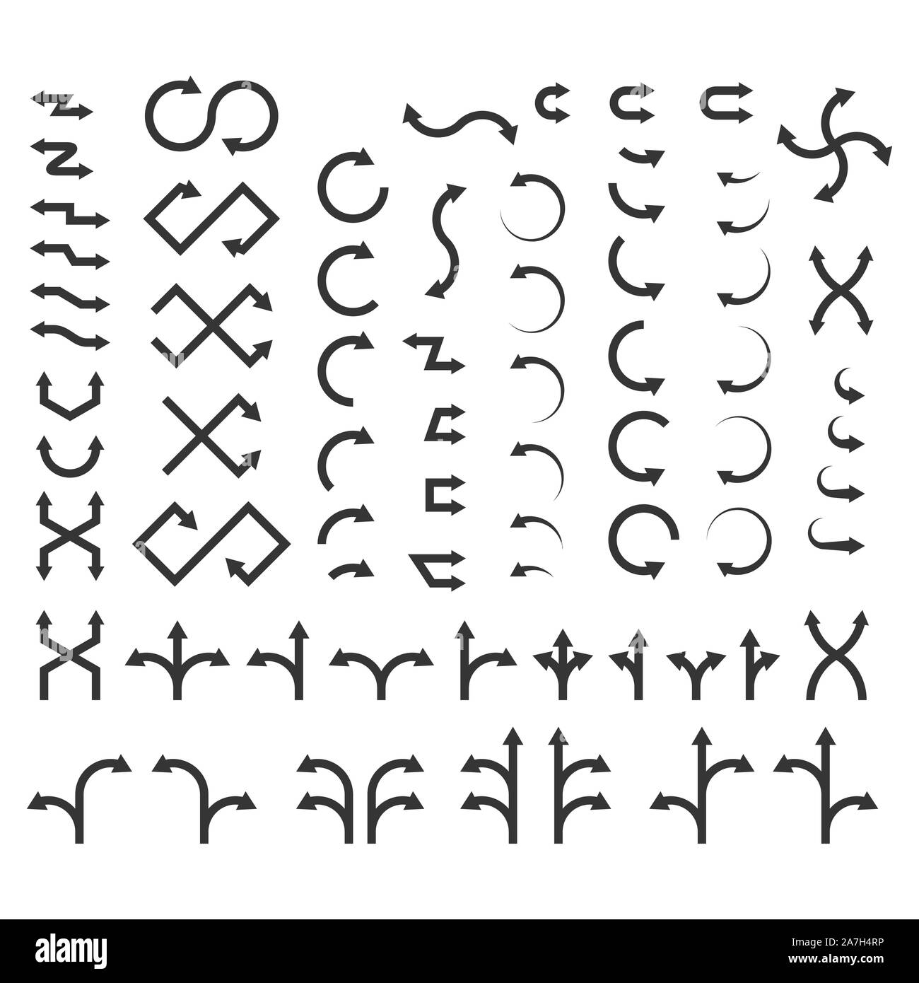 Set of arrows - vector. Arrow icon isolated. Black vector arrows Stock ...