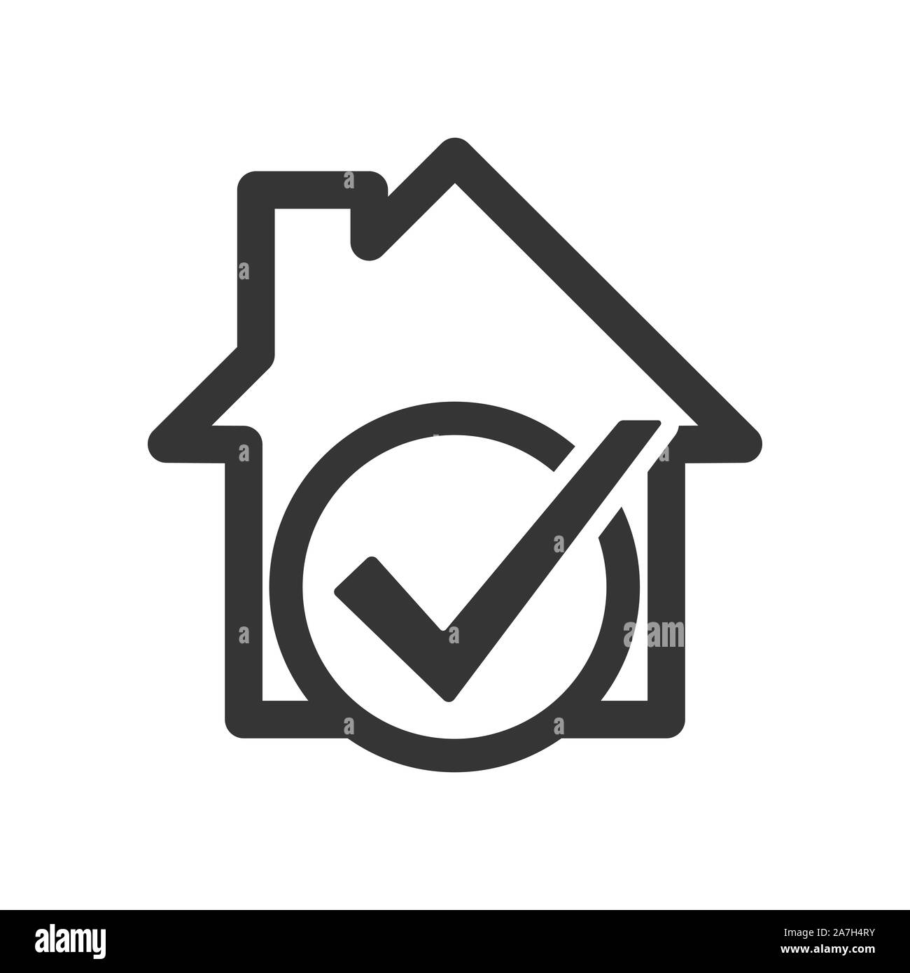 House icon with check mark symbol. Vector House icon. Black home icon ...