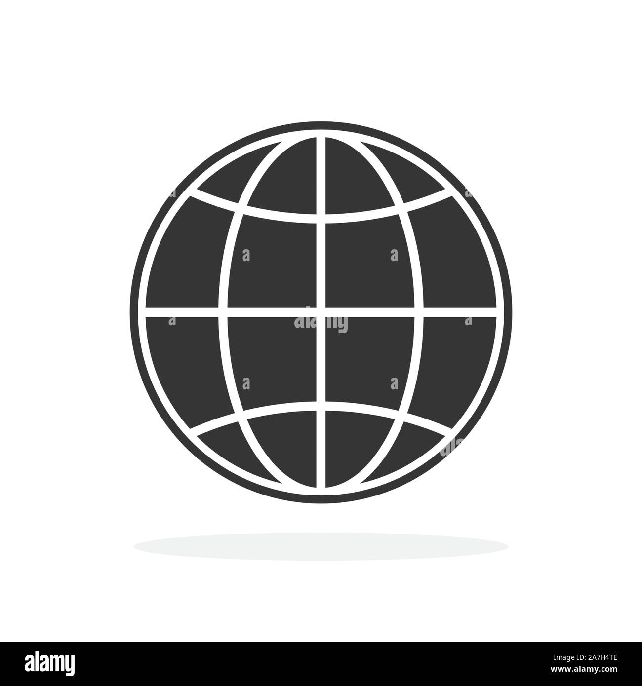 World icon - vector. Black planet icon. Globe icon in flat style ...