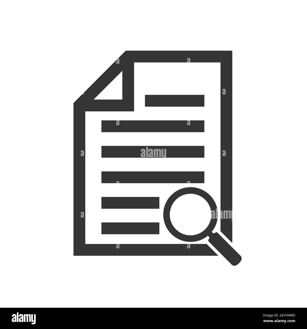 Document with magnifying glass icon. Magnifier for document. Conceptual ...