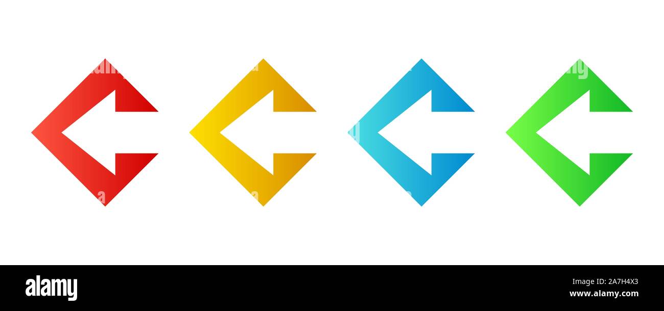 Set of colorful arrows. Arrow icon isolated. Color vector arrows to ...