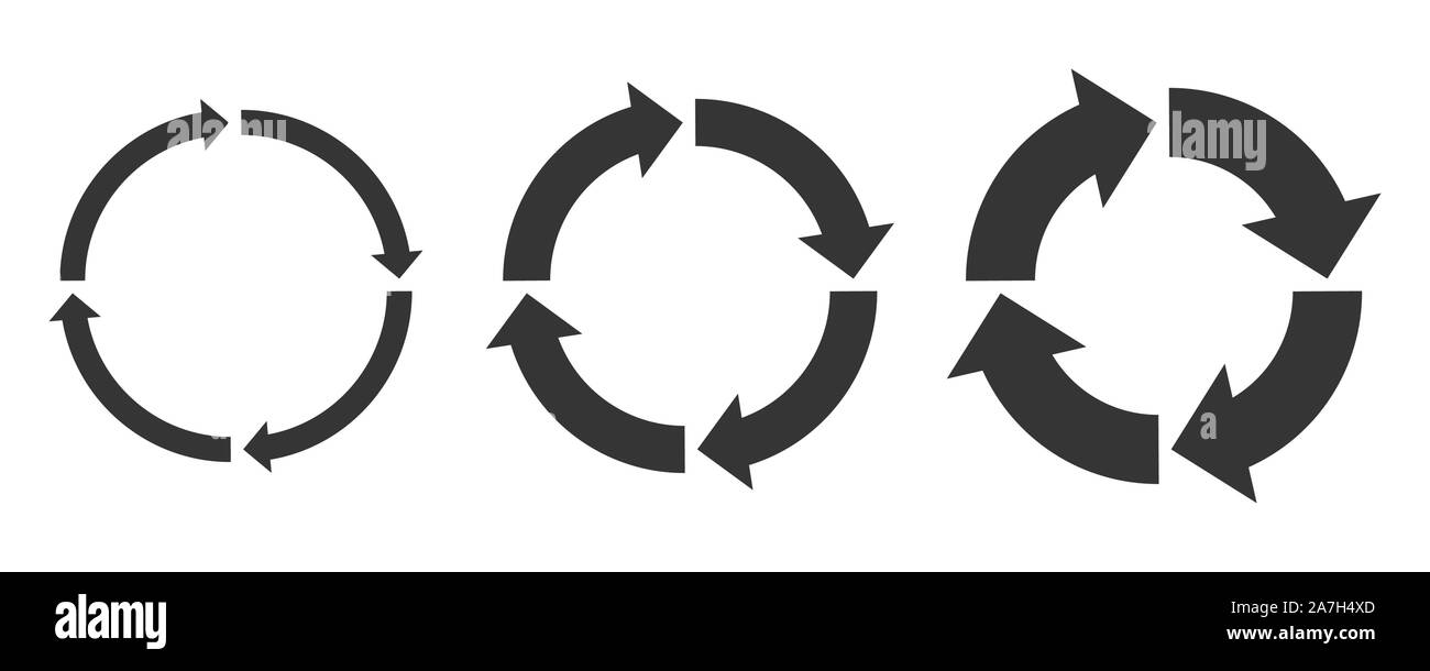 Set of circle arrows. Reload arros isolated. Black refresh vector arrow ...