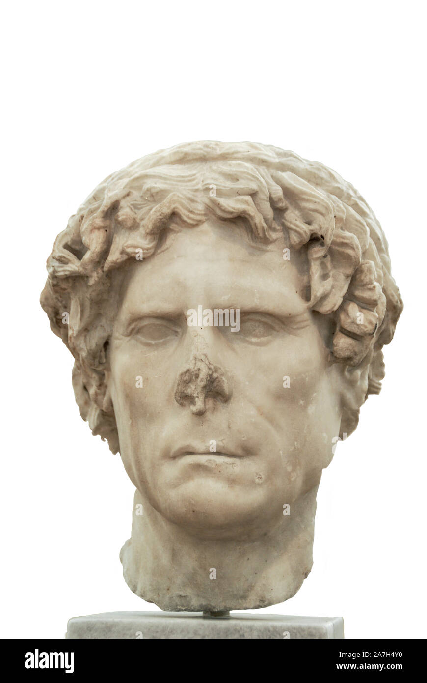 Head of a male statue - National Archaeological Museum, Athens Stock ...