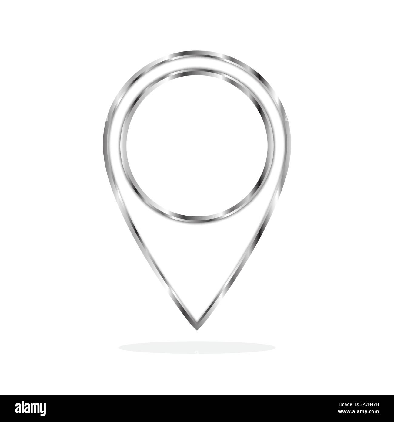 Vector location symbol. Chrome map pointer icon. Location pin icon ...