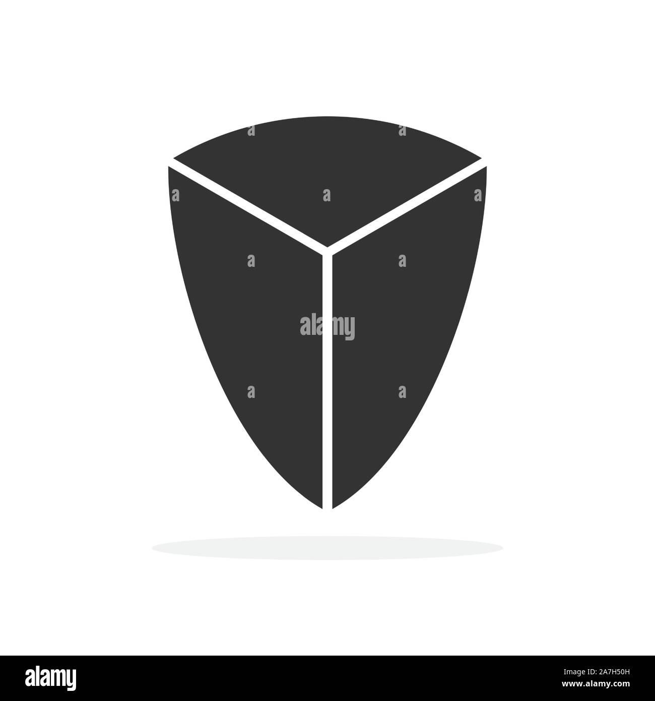 Shield icon isolated. Black vector shield icon. Shield in flat style ...