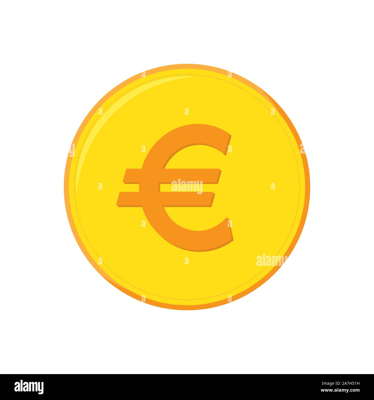 Vector Euro coin icon. Gold symbol of Euro money. Vector euro coin icon ...