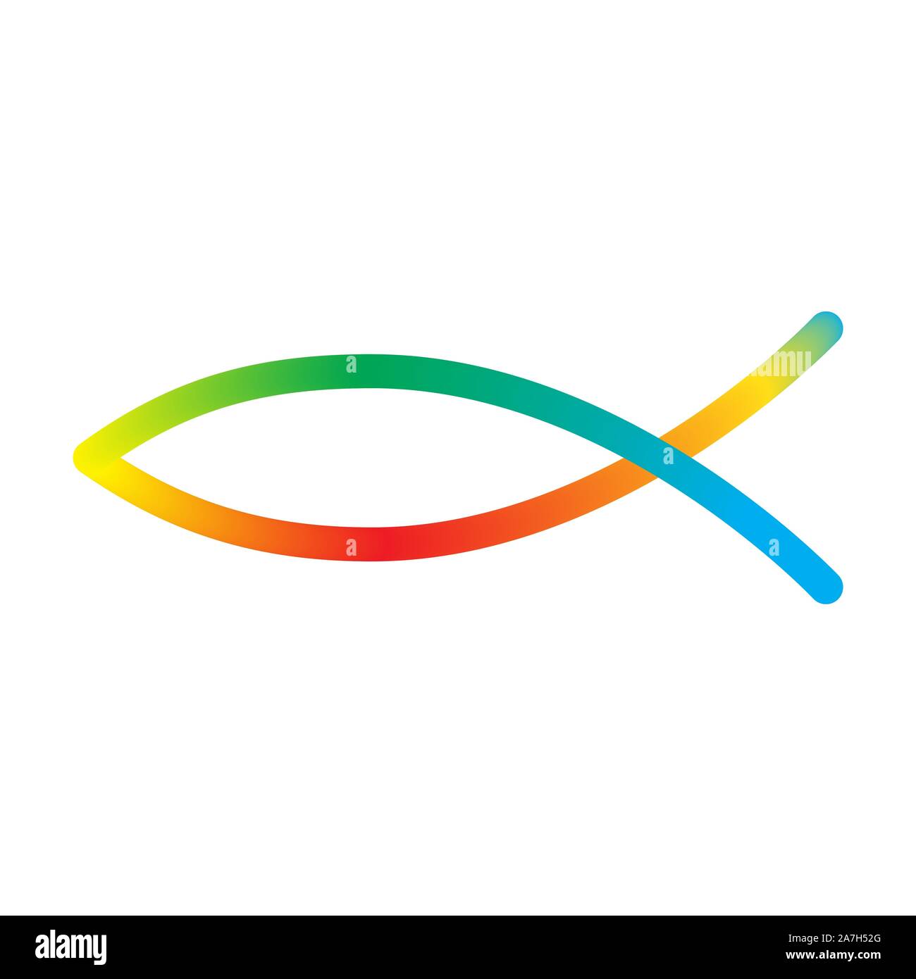 Colorful Christian fish icon. Vector Jesus fish icon. Abstract religion ...