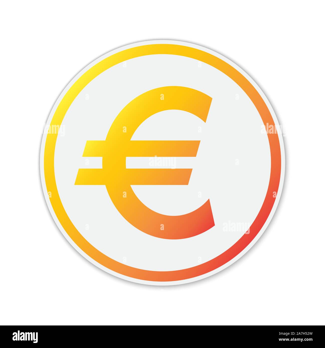 Vector Euro symbol. Paper sticker isolated. Euro currency symbol ...