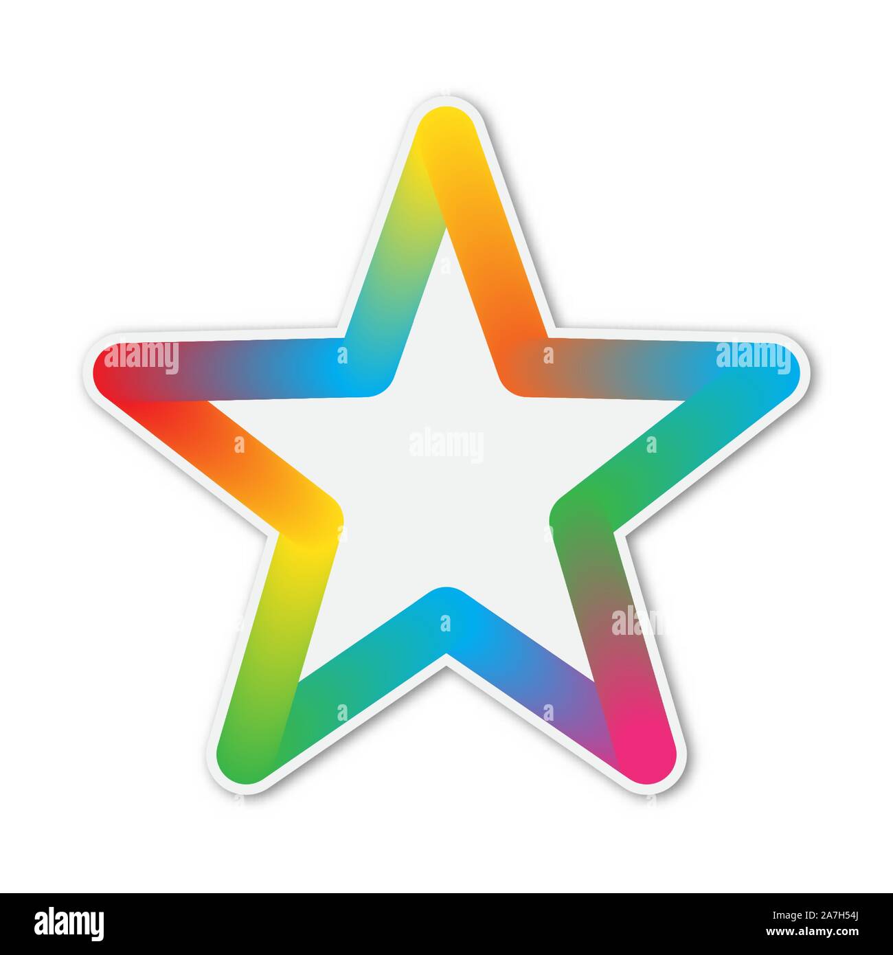 Vector Star icon. Paper sticker with shadow. Colorful Star isolated ...