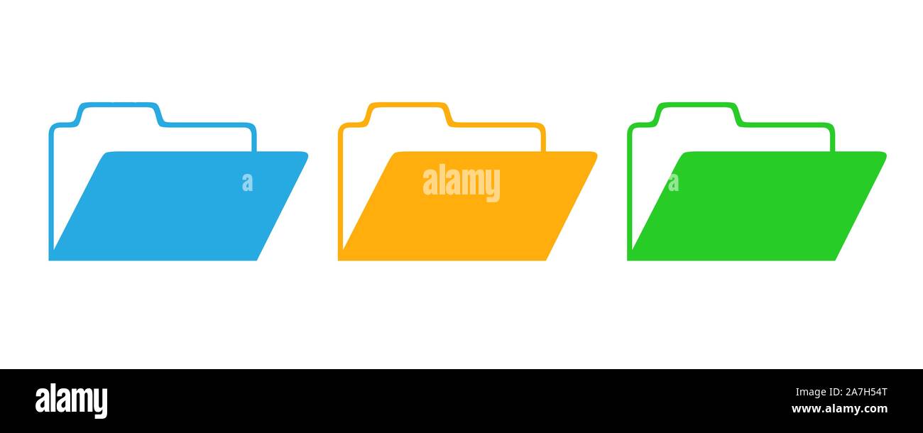 Set of vector Folders. Color icons isolated. Folder with documents ...