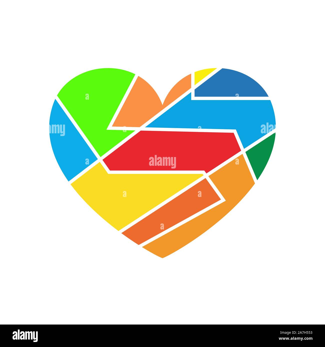 Vector Heart icon. Abstract Heart symbol in flat style. Symbol of Love ...