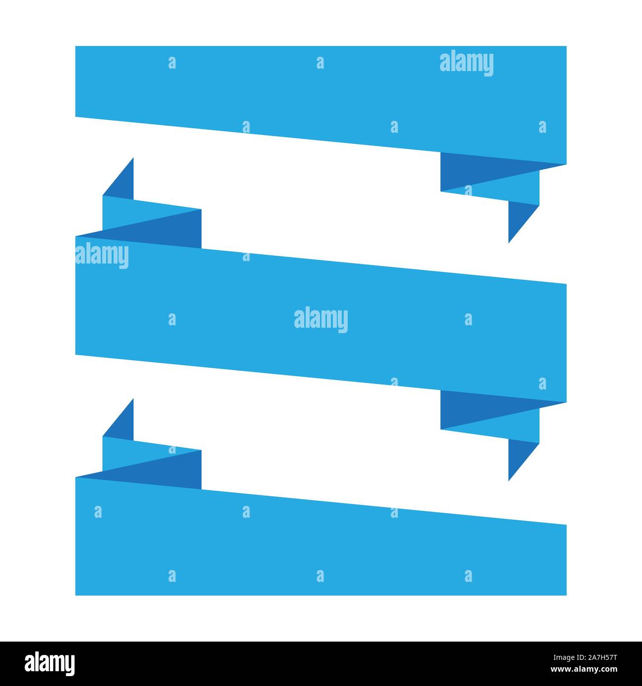 Set of vector paper origami banners. Blue elements of design. Vector ...