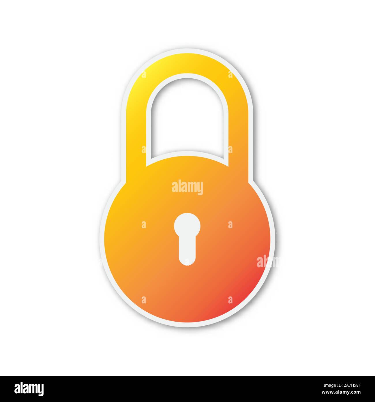 Vector Clock icon. Paper sticker with shadow. Colored Clock symbol ...