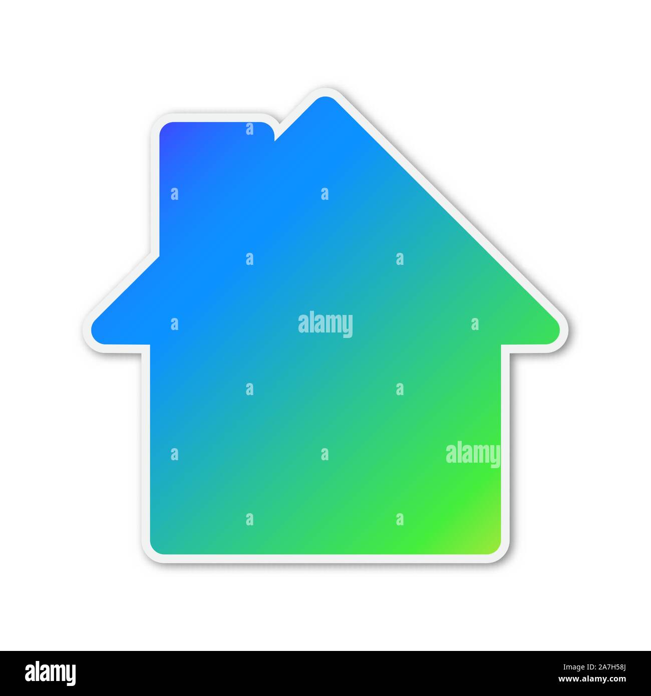 Vector House icon. Paper sticker with shadow. Colorful symbol of ...