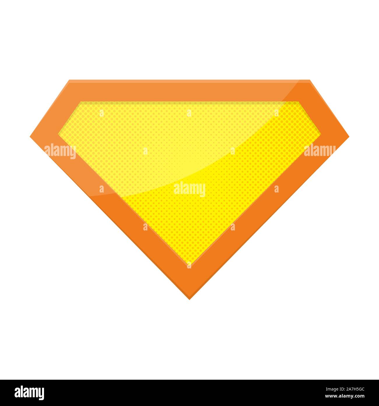 Vector Superhero logo isolated. Yellow bright diamond icon. Dotted ...