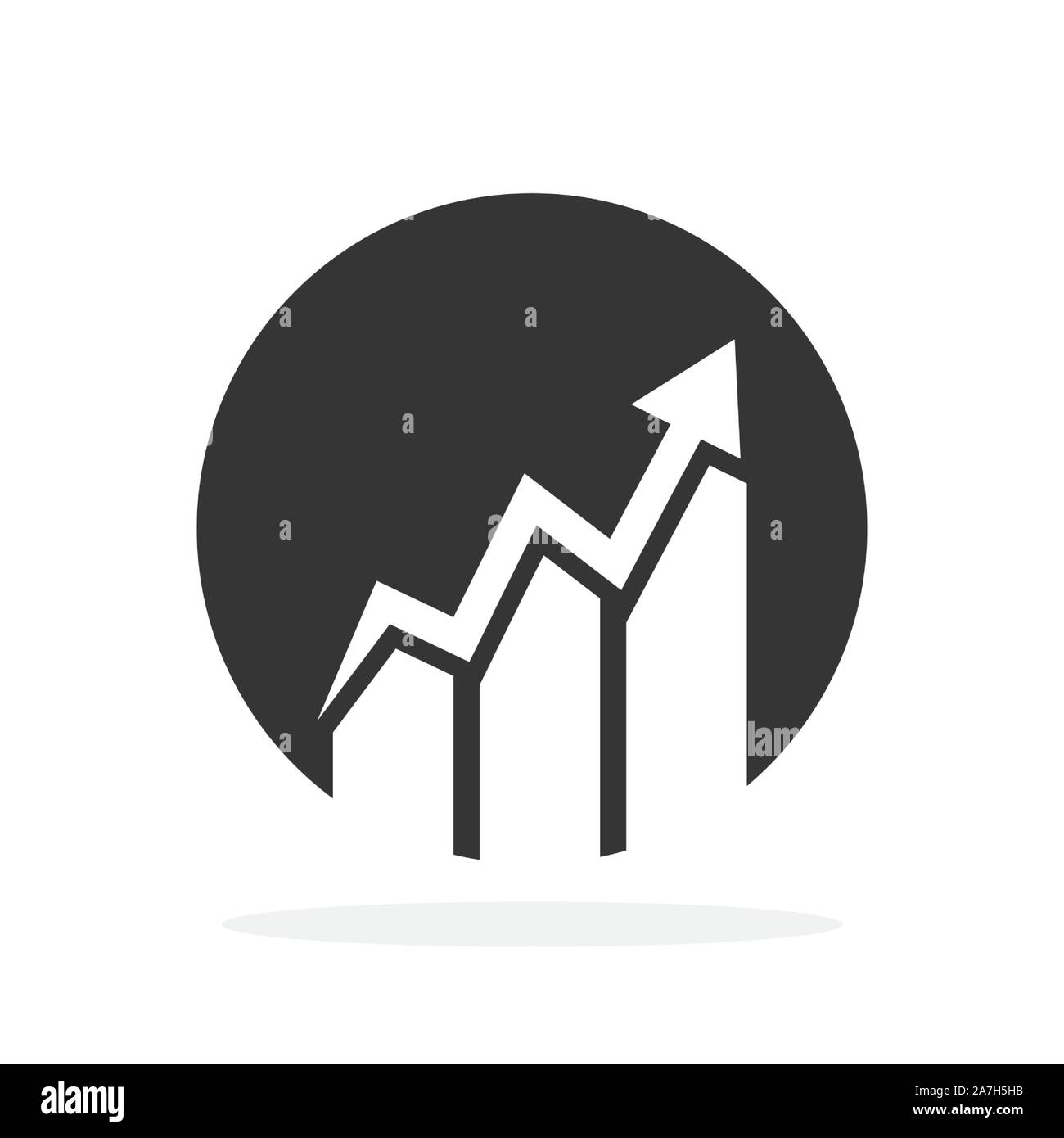 Vector graph icon in a circle. Flat Diagram icon or graphic icon ...