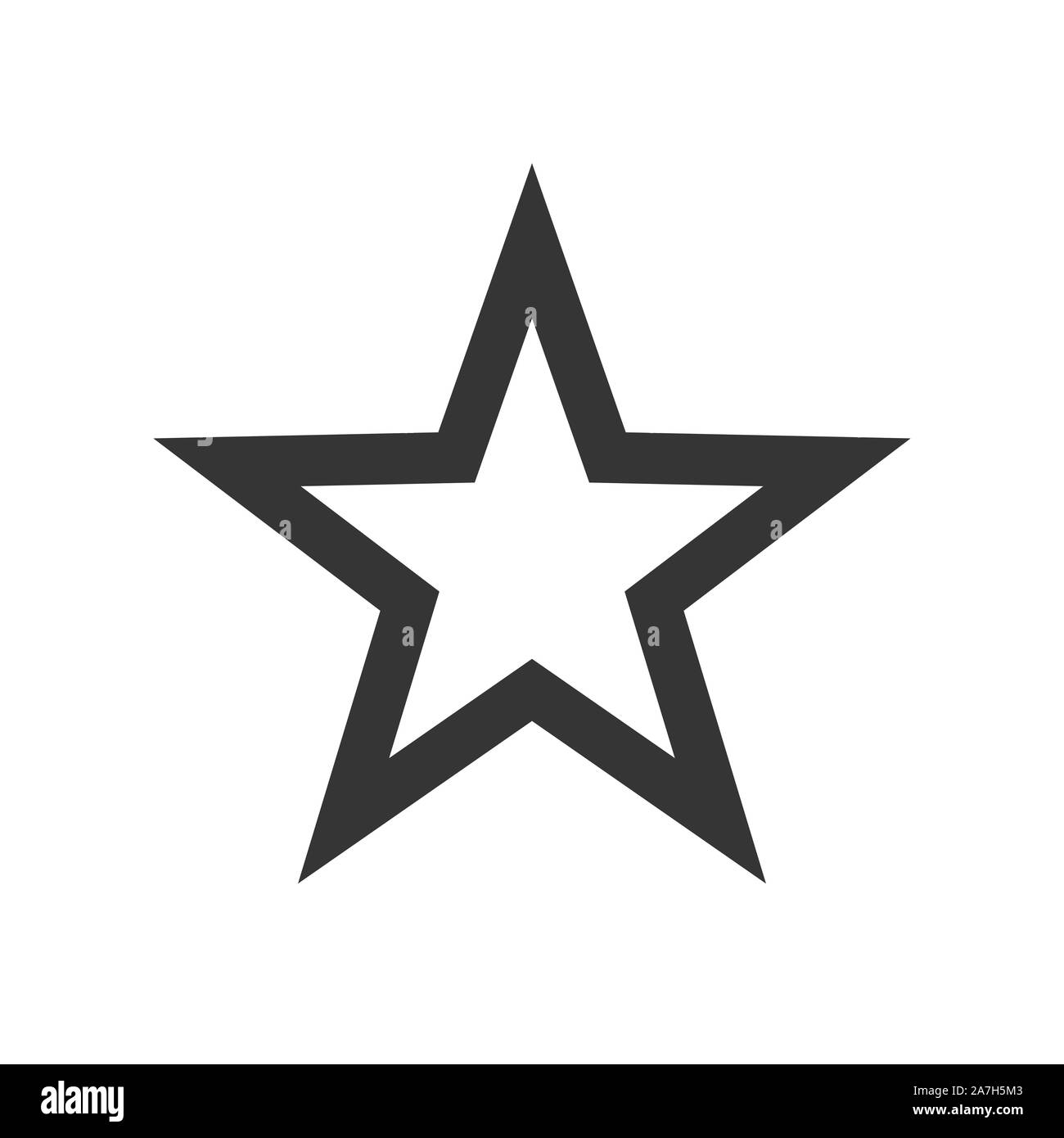 Vector Star icon isolated. Contour of black star. Star in flat style ...