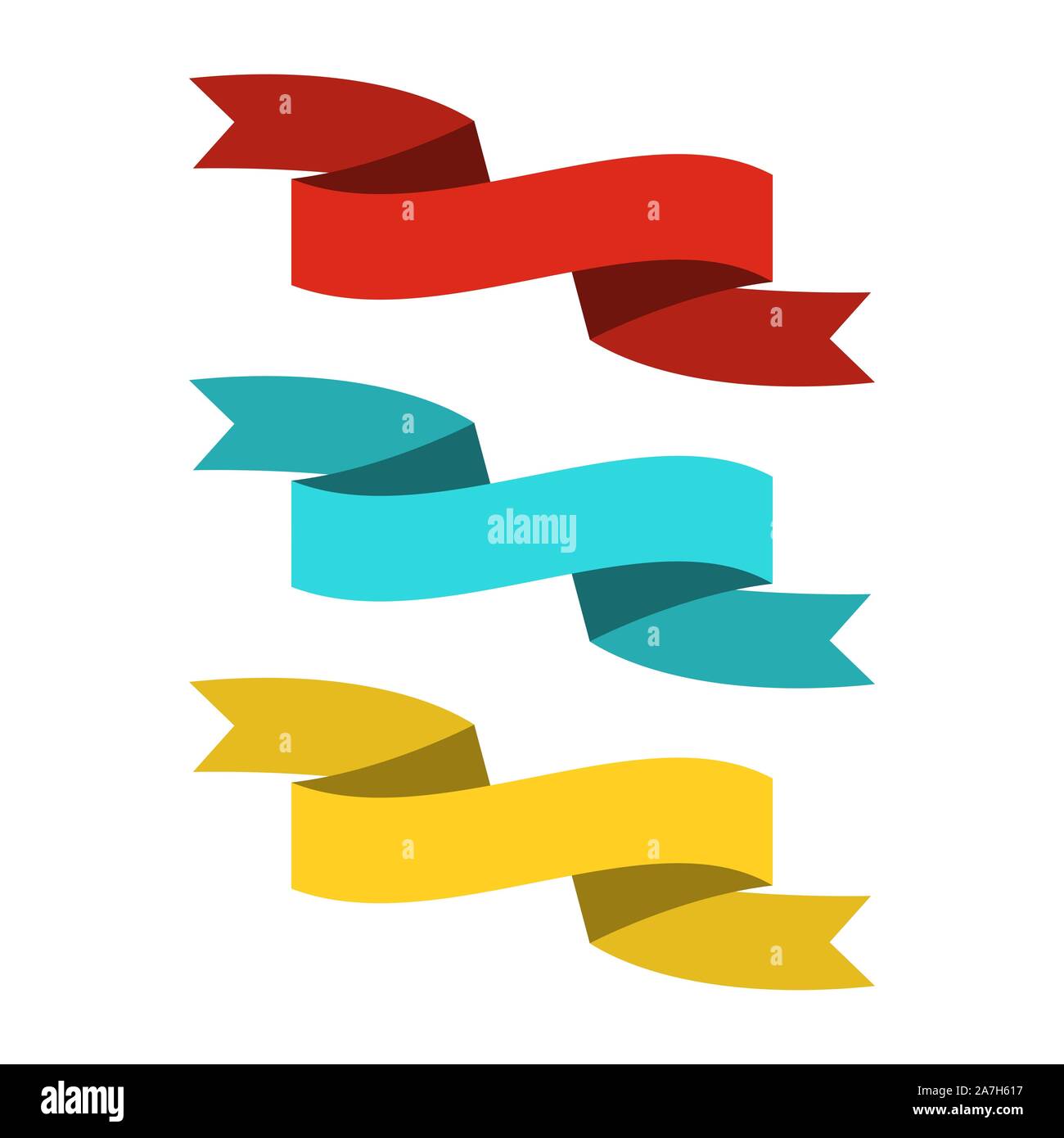 Set of ribbons - vector. Empty ribbons. Different ribbons isolated ...