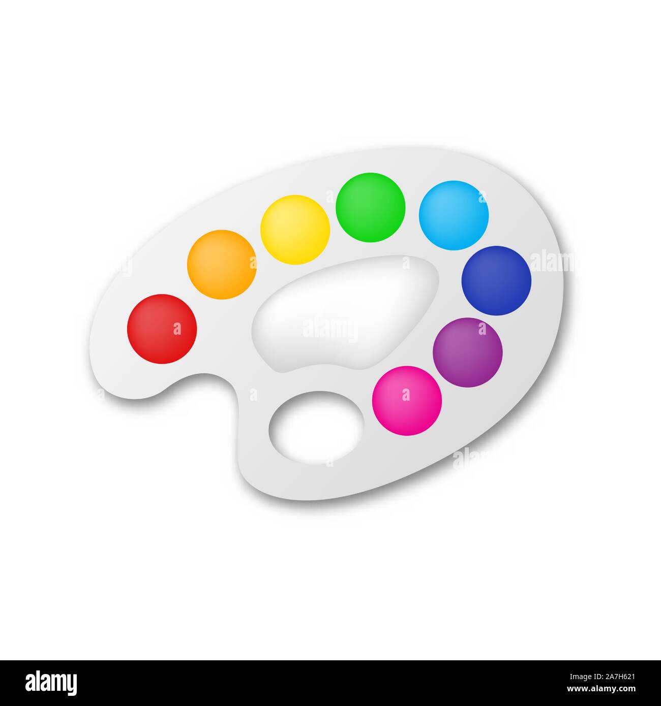 Palitra with colors. Artist's palette isolated. Vector illustration ...