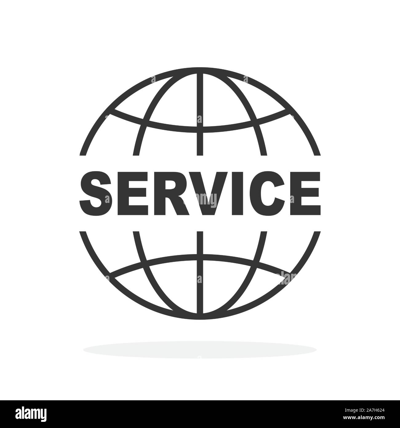 Vector service icon isolated. Black web service icon in flat design ...
