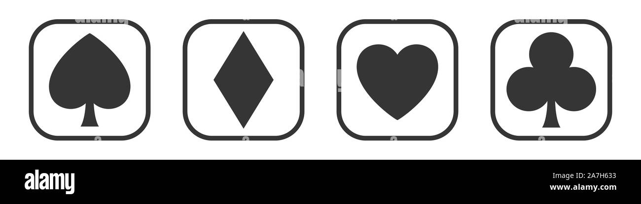Vector playing cards signs. Set of symbols playing card casino. Flat ...