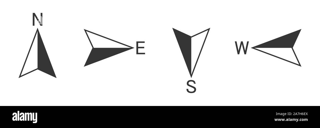 Vector Compass arrows icon. Navigation arrows isolated. Black Compass ...