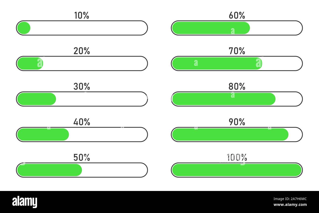 Set of vector loading icons. Flat progress loading bar isolated ...