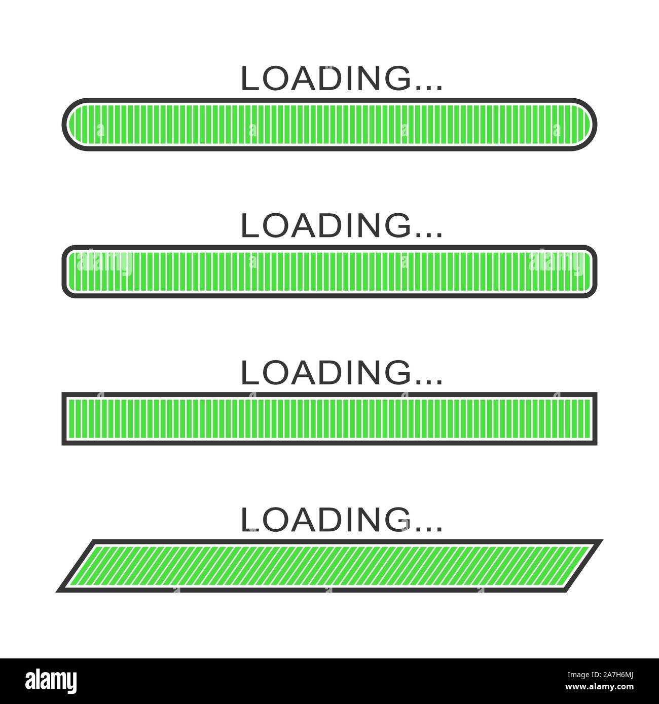 Set of vector loading icons. Flat progress loading bar isolated ...