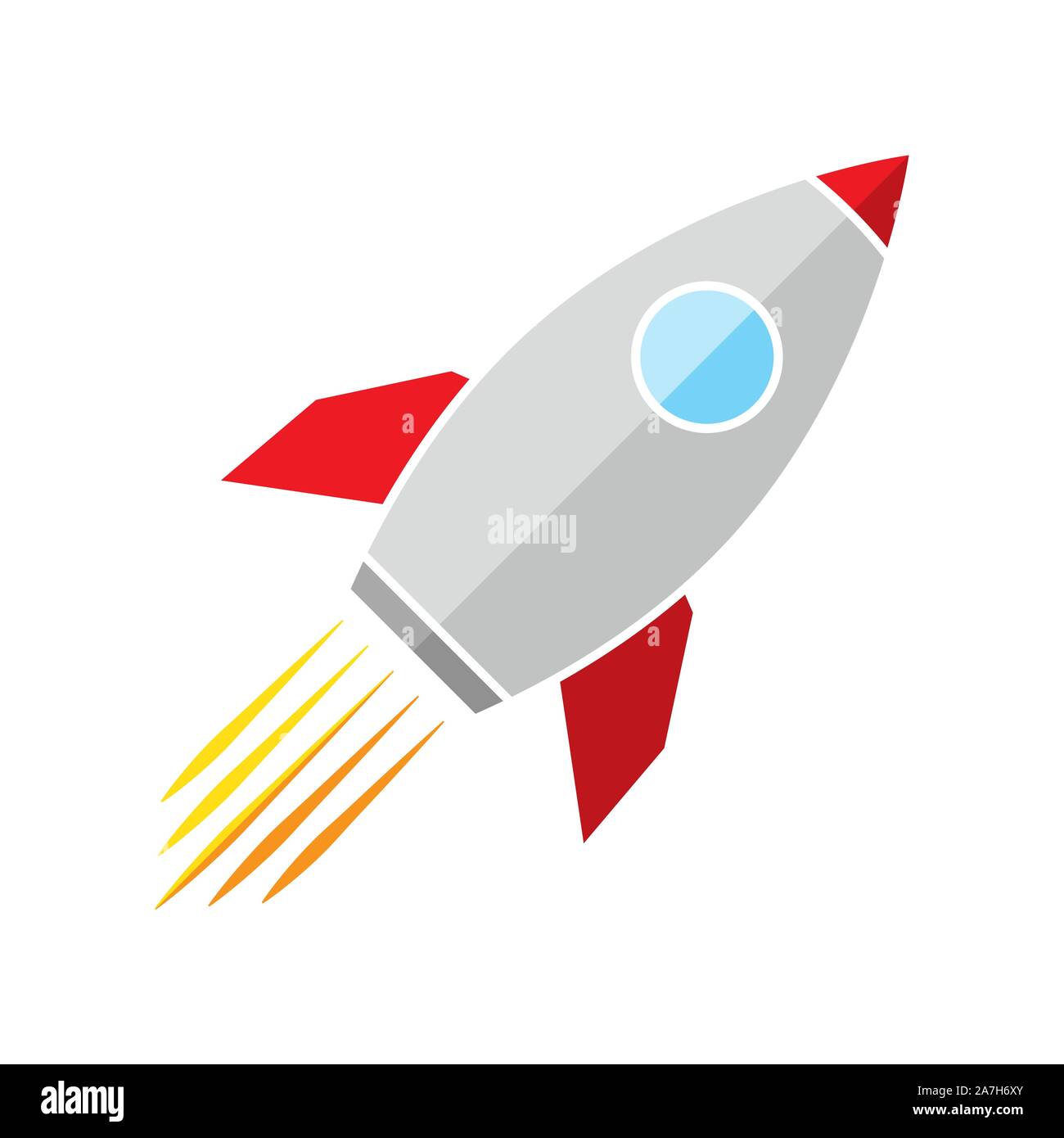 Vector Rocket ship icon. Color Rocket launch isolated. Rocket icon in ...