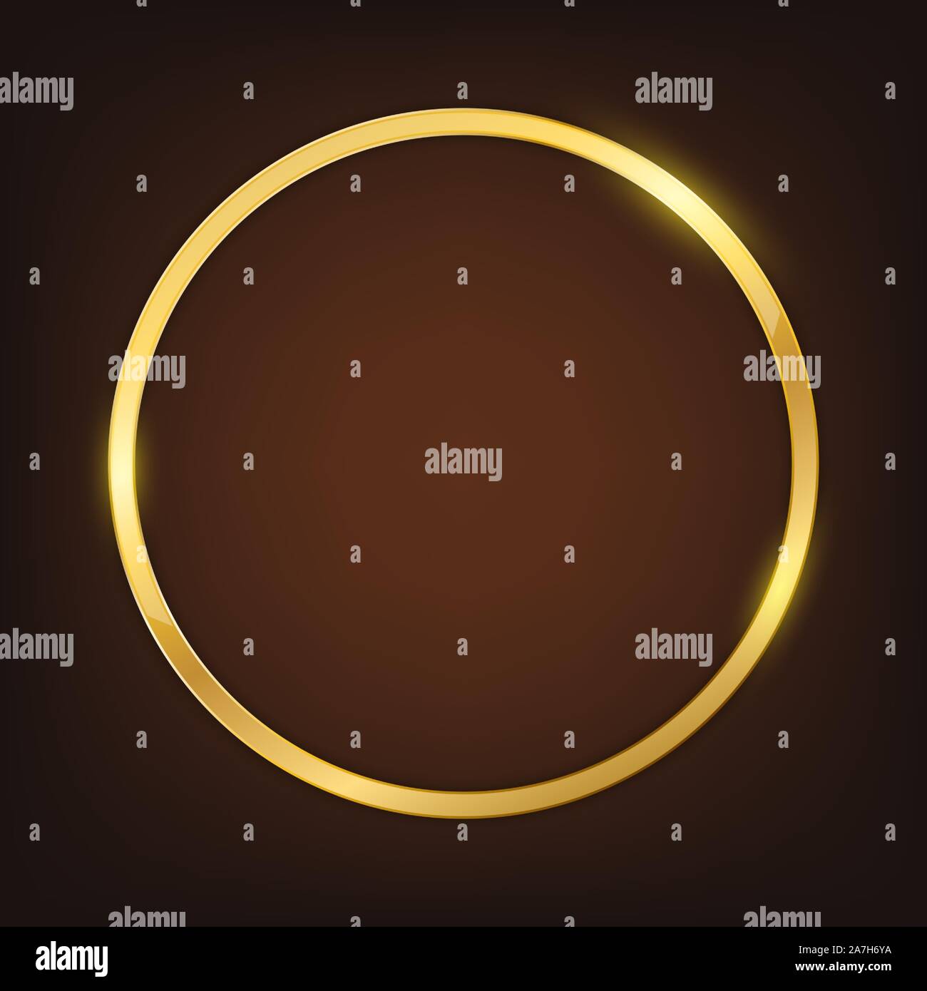 Vector gold frame. Golden circle frame. Metal simple frame Stock Vector ...