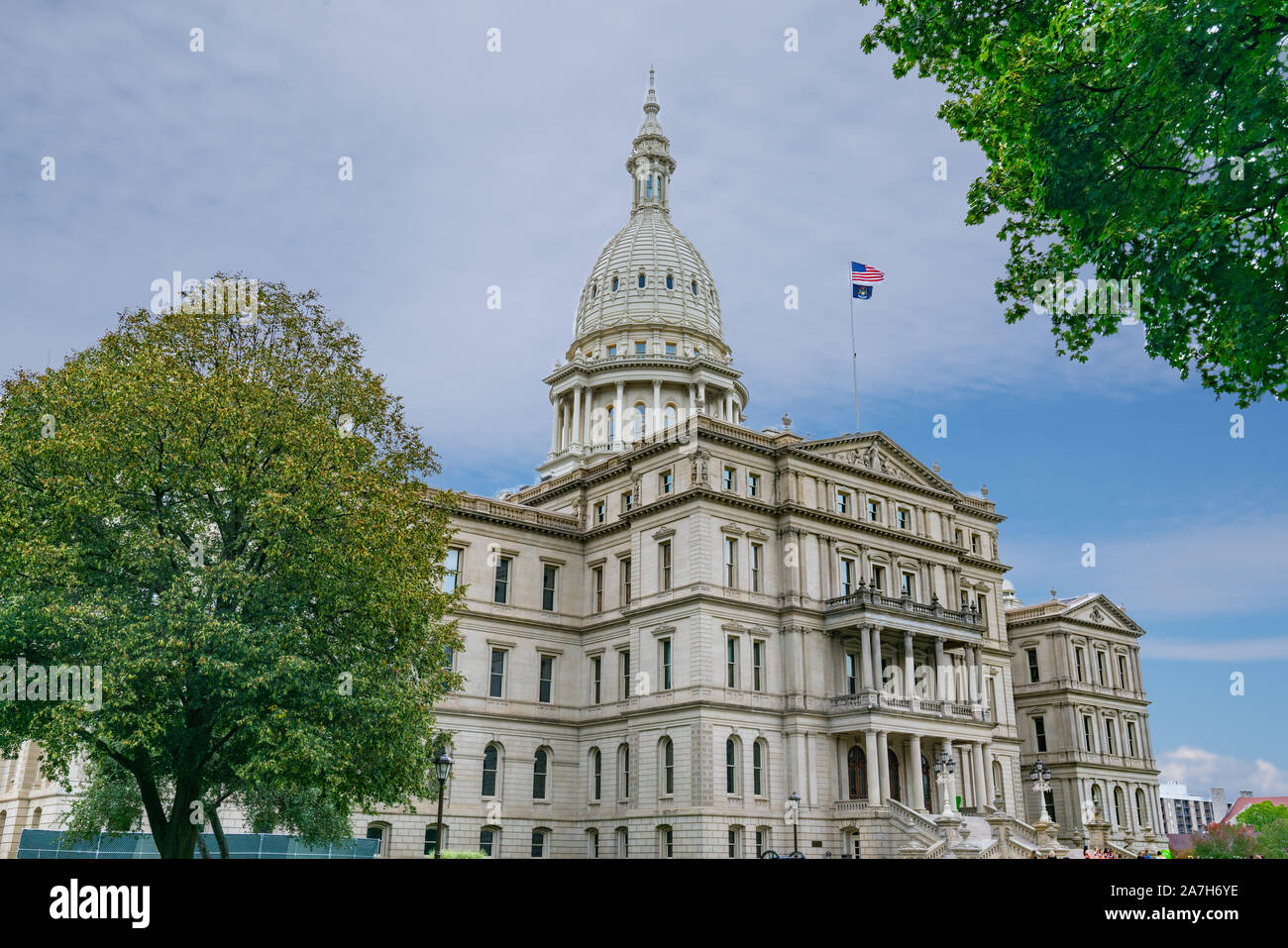 Exterior of the Michigan State Capitol Building in Lansing Stock Photo ...