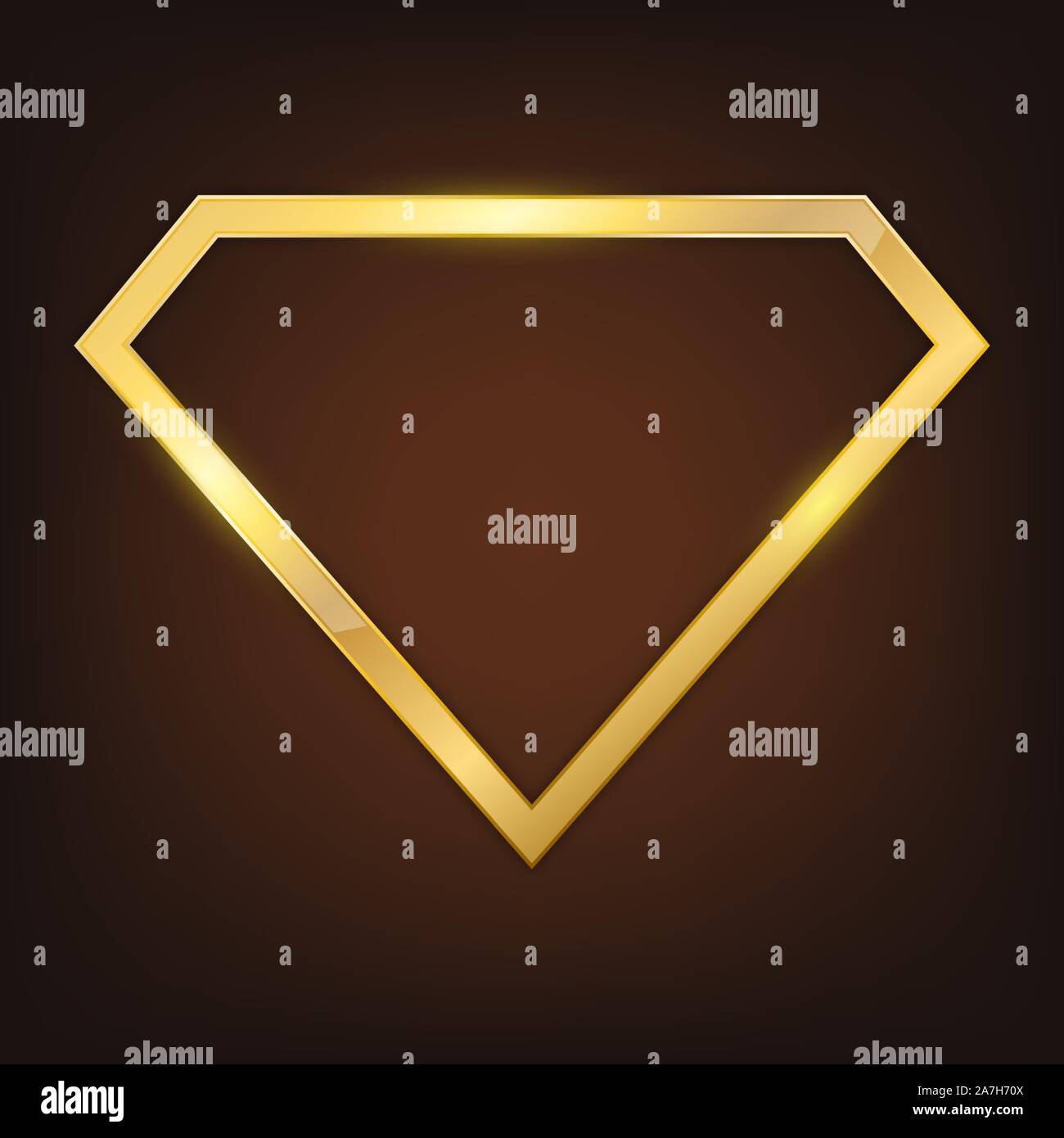 Gold diamond icon. Vector crystal icon. Metal diamond symbol Stock ...